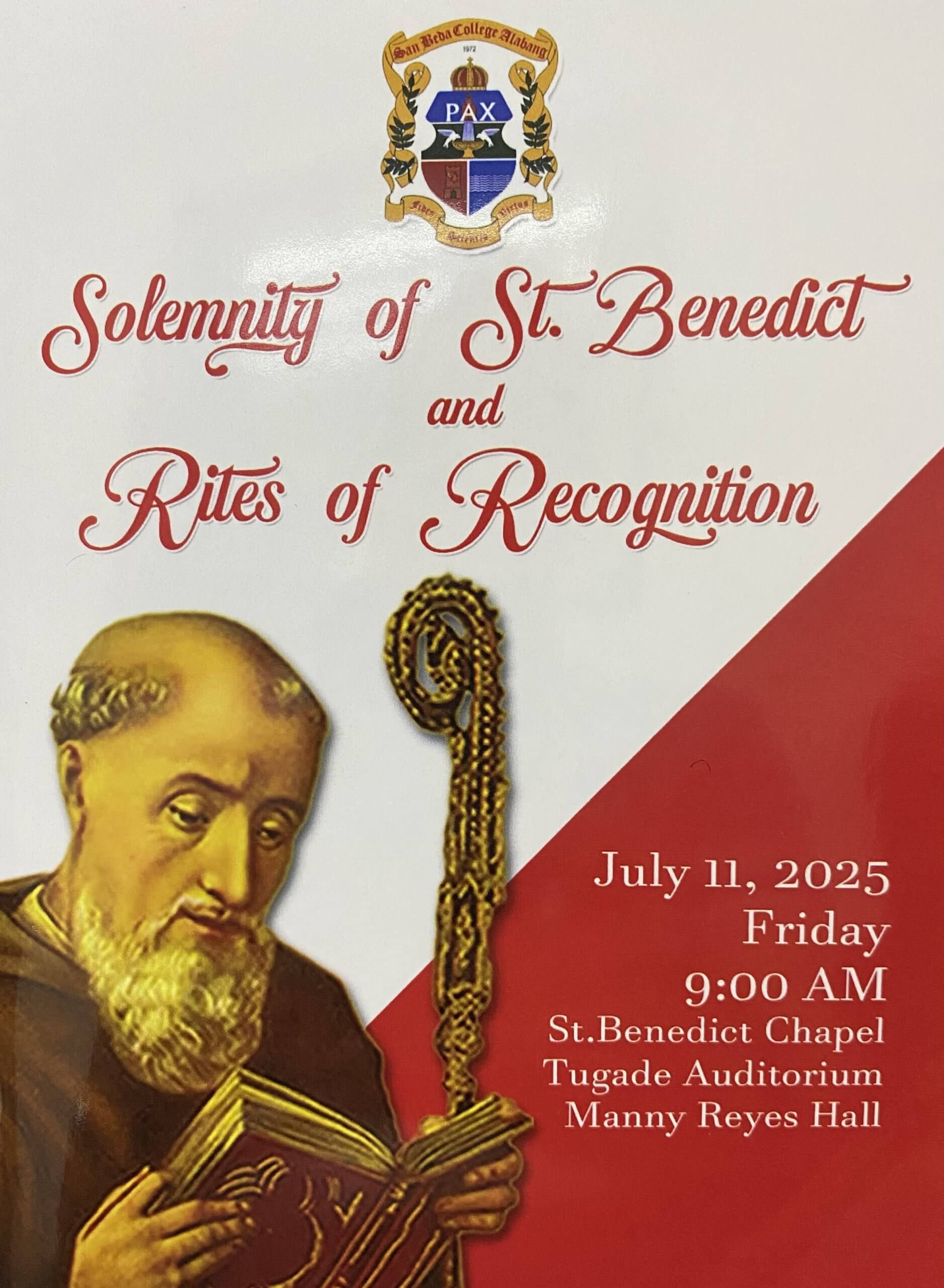 Feast of St. Benedict and Rites of Recognition: Eucharistic celebration ...